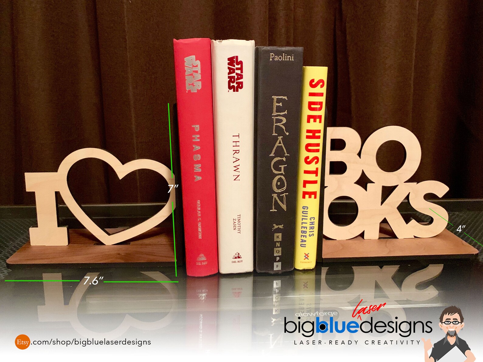 I Love Books Bookends SVG Laser Cut File INSTANT DOWNLOAD - Etsy