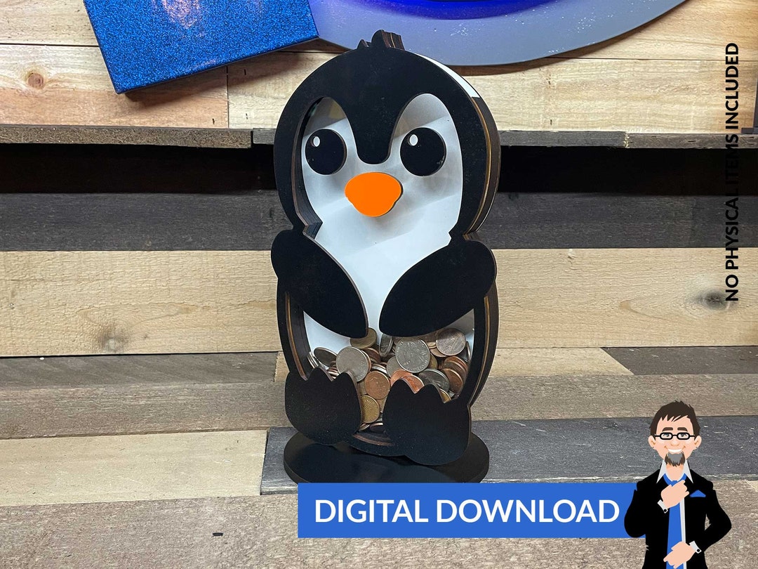 Penguin Bank - Ai + Pdf + Svg + Dxf - Instant Download (no Physical ...