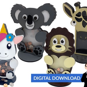 Baby Animal Bank Set (13 Designs Included!) - Ai + Pdf + Svg + Dxf ...