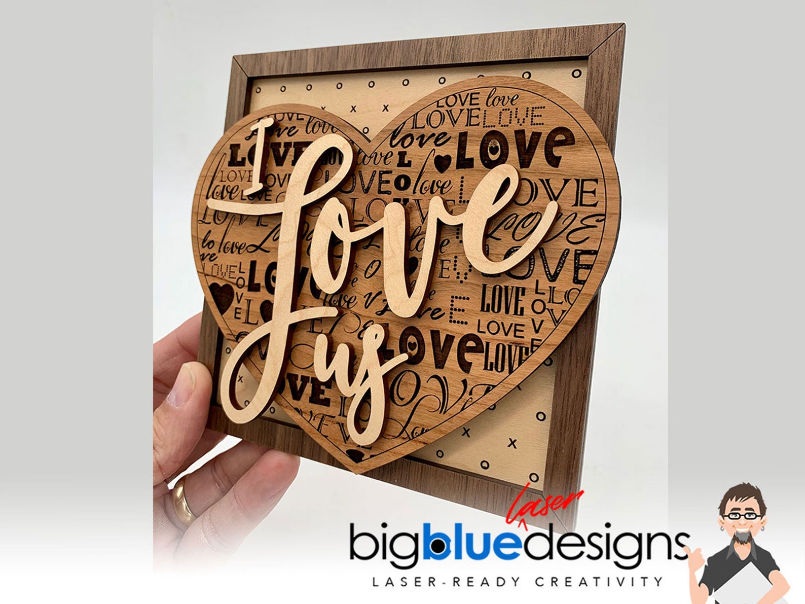 I Love Us Layered Sign - SVG+PDF+EPS Laser Cut File - Instant Download ...