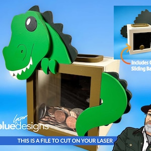 Dinosaur Box Bank Ai, Svg, Pdf, Dxf, EPS Formats No Physical Items ...