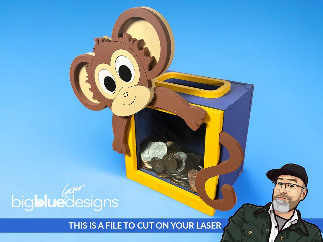 Monkey Box Bank - Ai, Svg, Pdf, Dxf, EPS Formats - No Physical Items ...