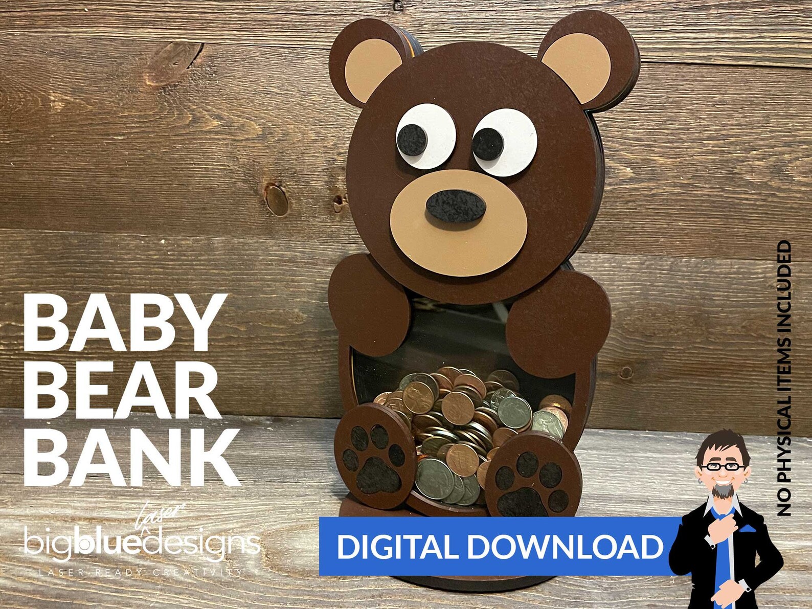 Baby Bear Bank Ai Pdf Svg Dxf Instant Download no - Etsy