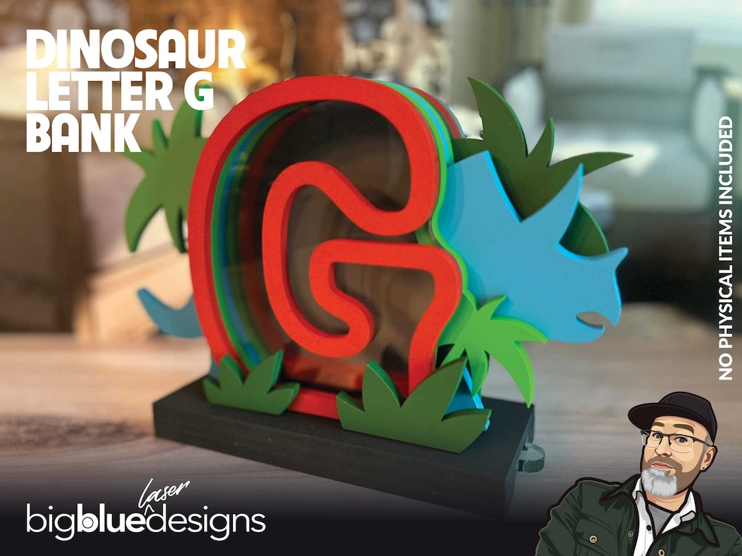 Dinosaur Letter G Bank (letter G Only) - Ai, Svg, Pdf, Dxf Formats - No ...
