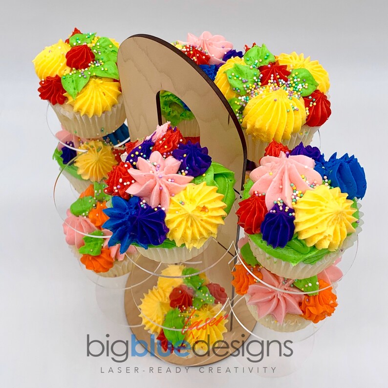 Cupcake Stand (holds 12-18 Standard Cupcakes) - SVG+PDF Laser Cut File ...