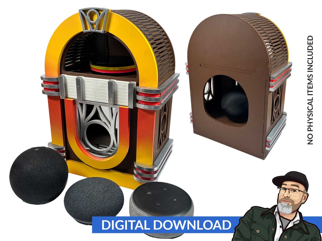 Jukebox Smart Speaker Holder - Ai, Svg, Pdf, Dxf Cut File - Instant ...