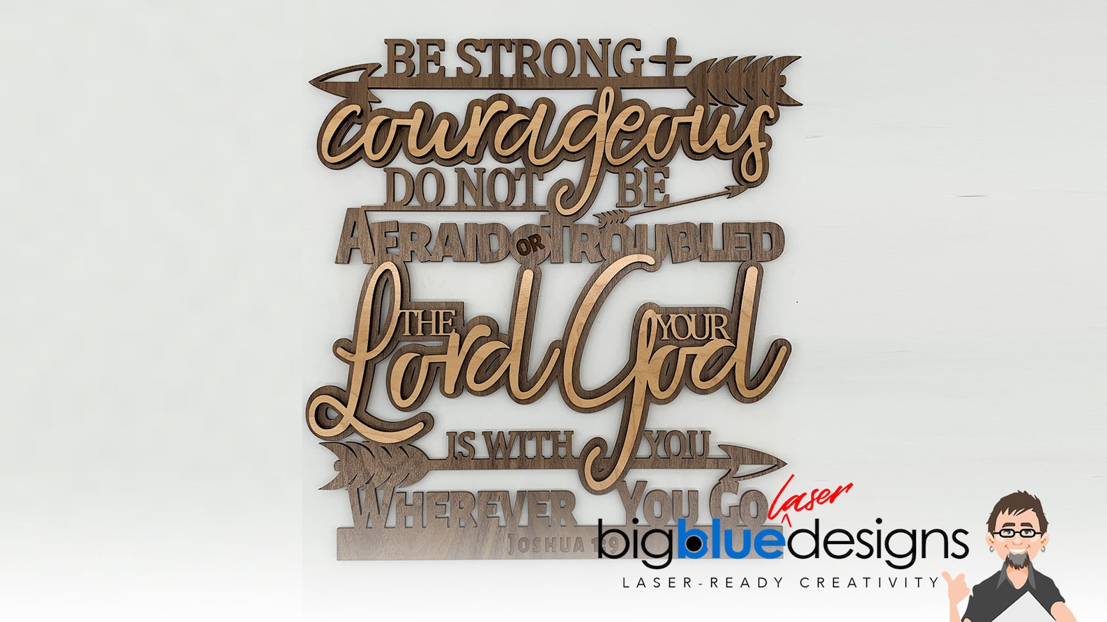 Layered Bible Verse Sign - Joshua 1:9 - Svg+pdf+eps+dxf Laser Cut Files ...