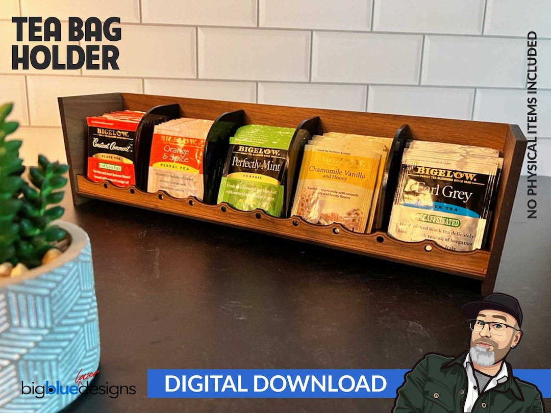 Stackable Tea Bag Holder (5 Slot) - Ai, Svg, Pdf, Dxf Formats - No ...