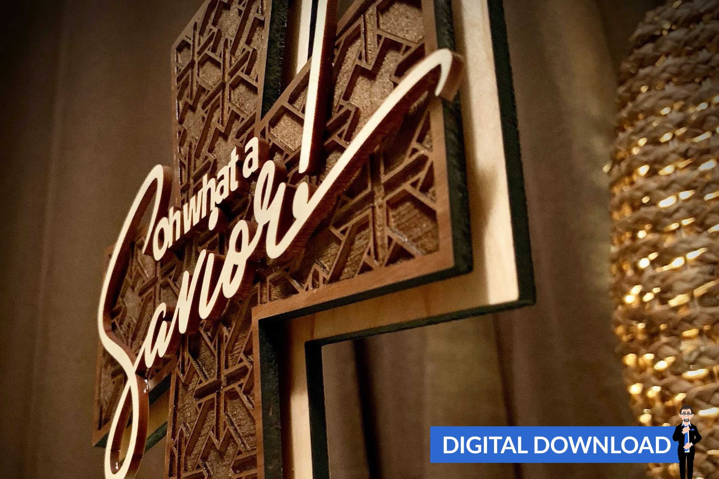 Engraved 2-layer Cross With Layered Base SVG Laser-ready Cut - Etsy