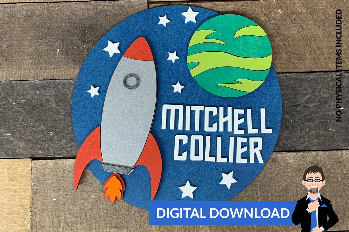 Rocket Ship Name Sign Ai SVG PDF DXF Digital Download | Etsy
