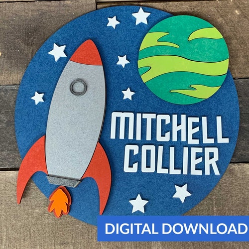 Rocket Ship Name Sign Ai SVG PDF DXF Digital Download - Etsy