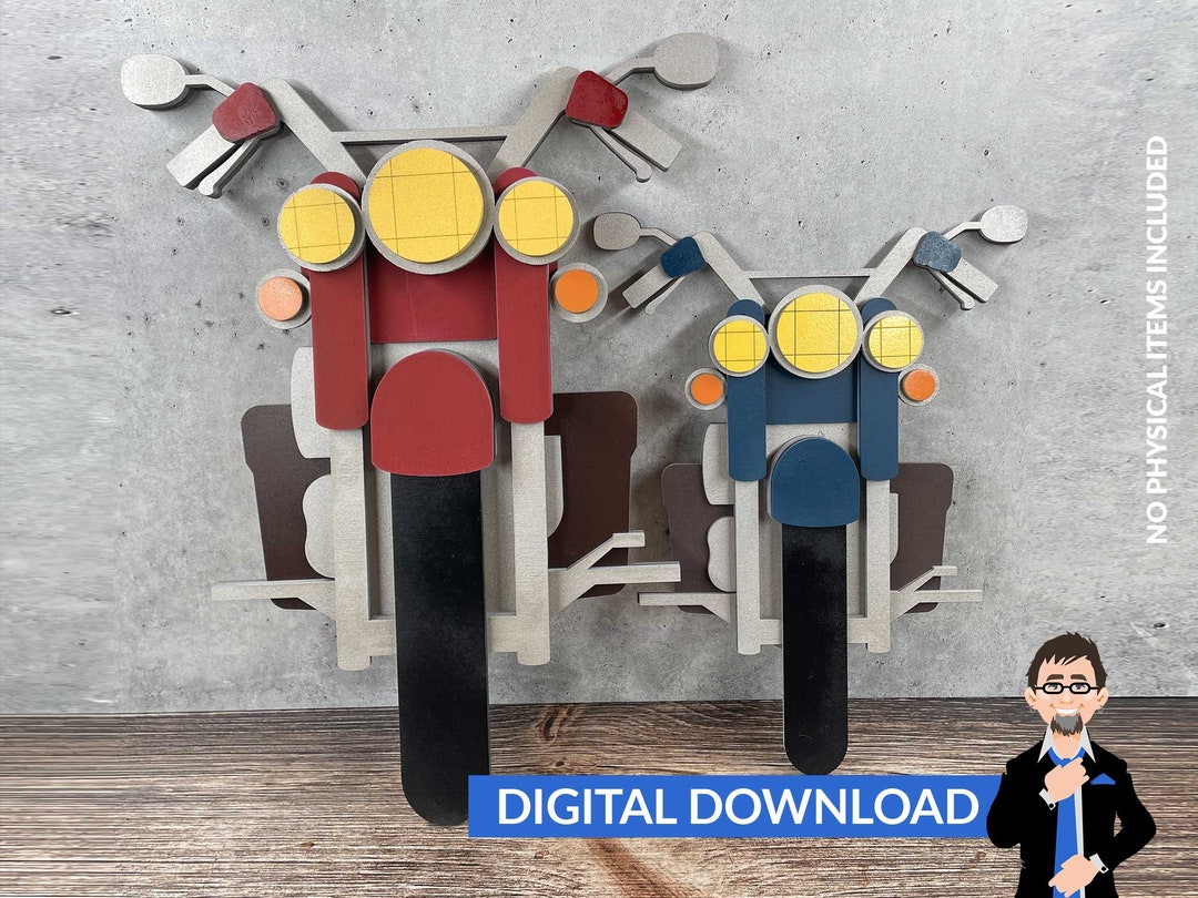 Layered Motorcycle - Ai, SVG, PDF, DXF Formats - Digital Download Only ...