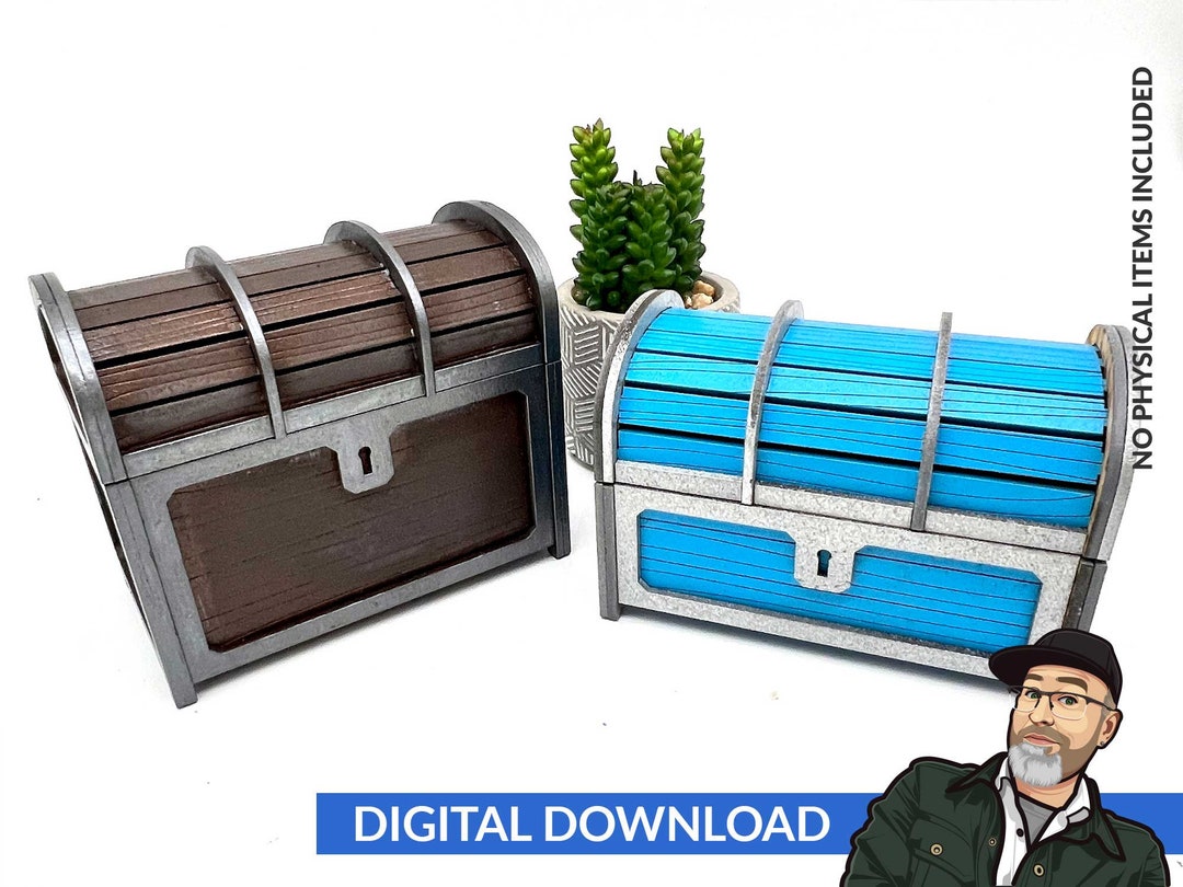 Treasure Chest (2 Sizes) - Ai, Svg, Pdf, Dxf Cut File - Instant ...