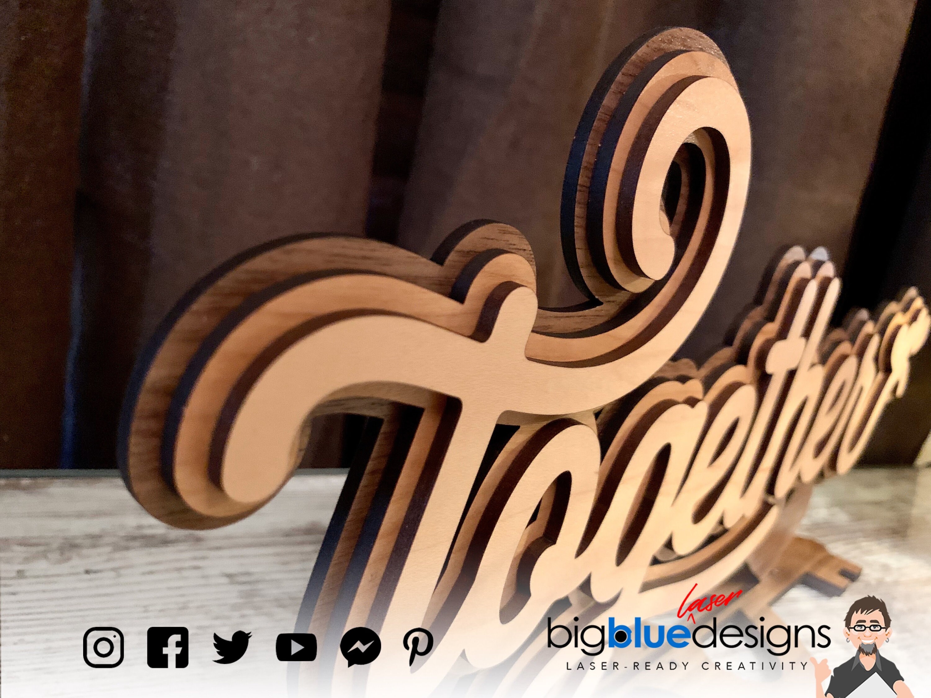 Together Sign (with Stand or Hanging Options) - SVG Laser-ready Cut ...