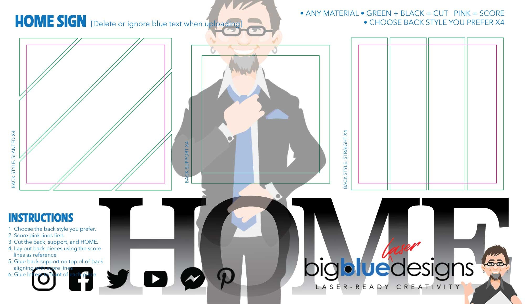 Home Tiled Sign Svg Pdf Laser Cut File INSTANT DOWNLOAD | Etsy