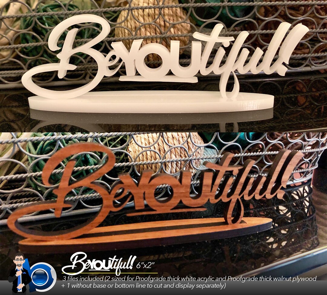 Beyoutiful! SVG Laser Cut File - 6"x2" - INSTANT DOWNLOAD (3 Files ...