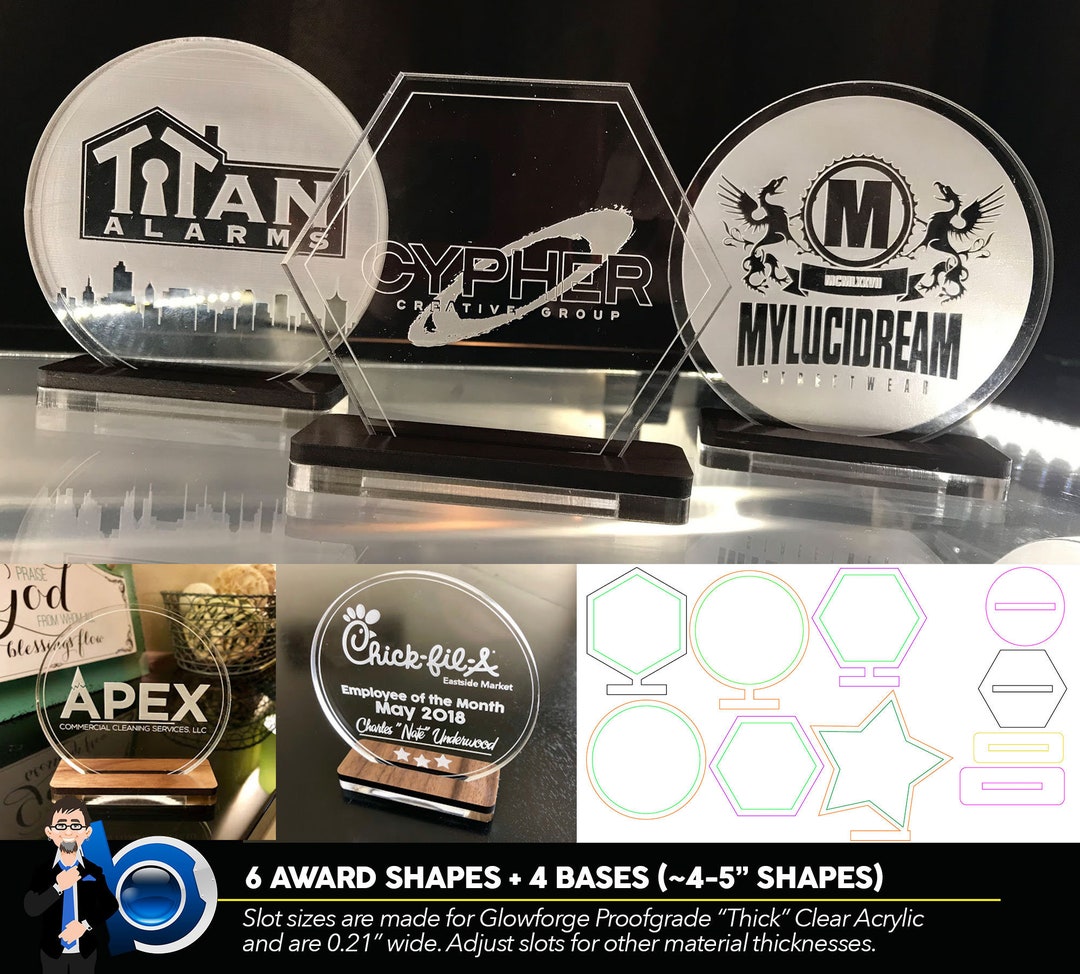 6 Award Shapes + 4 Bases - SVG Laser-ready Files - INSTANT DOWNLOAD - Etsy