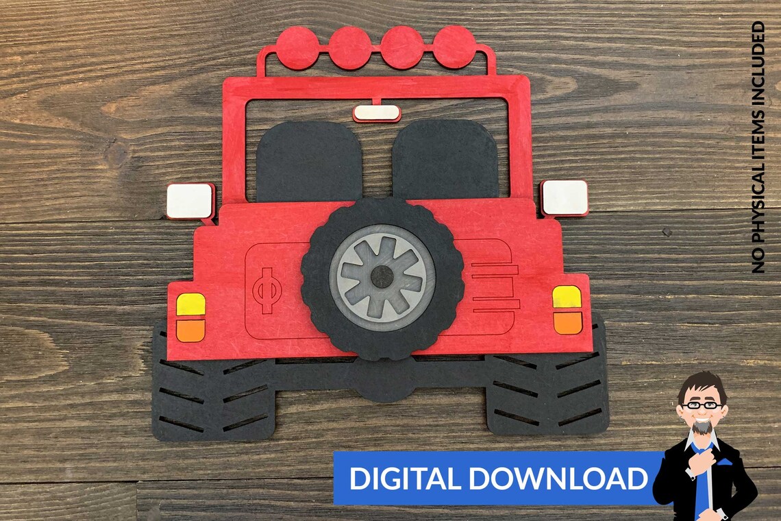 Off Road Vehicle Layered Scene - Ai, SVG, PDF, DXF - Digital Download ...