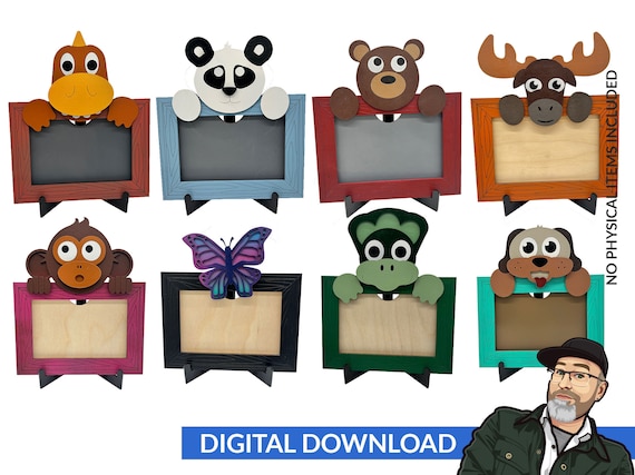 Baby Animal Picture Frame Set Ai Svg Pdf Dxf Cut File - Etsy