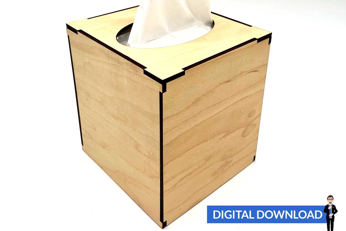 Tissue Box Cover (2 Designs Included) - SVG+PDF+EPS Laser Cut File ...