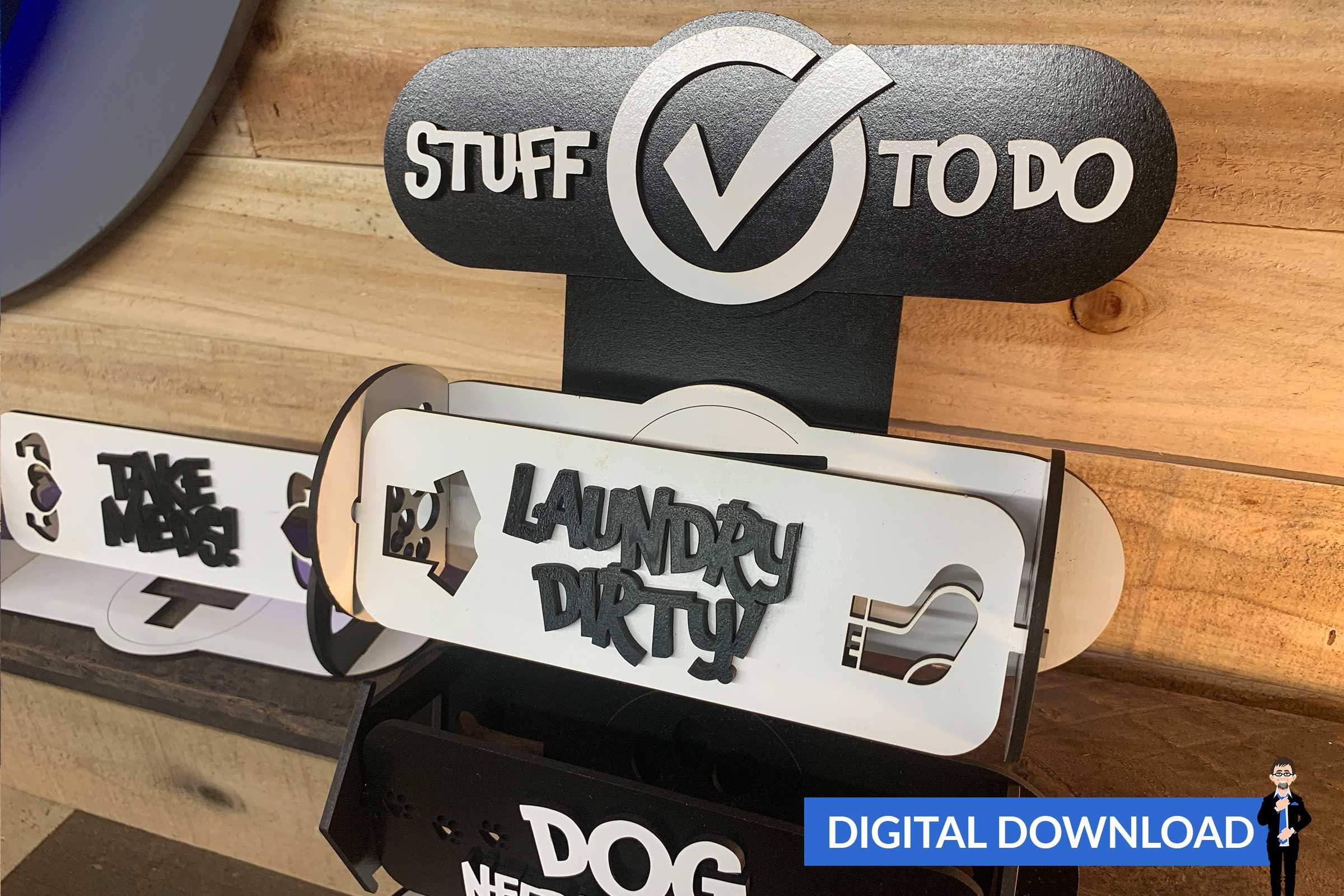 Rotating Reminders (set of 5) - Ai, Svg, Pdf, Dxf Laser-ready Cut Files ...