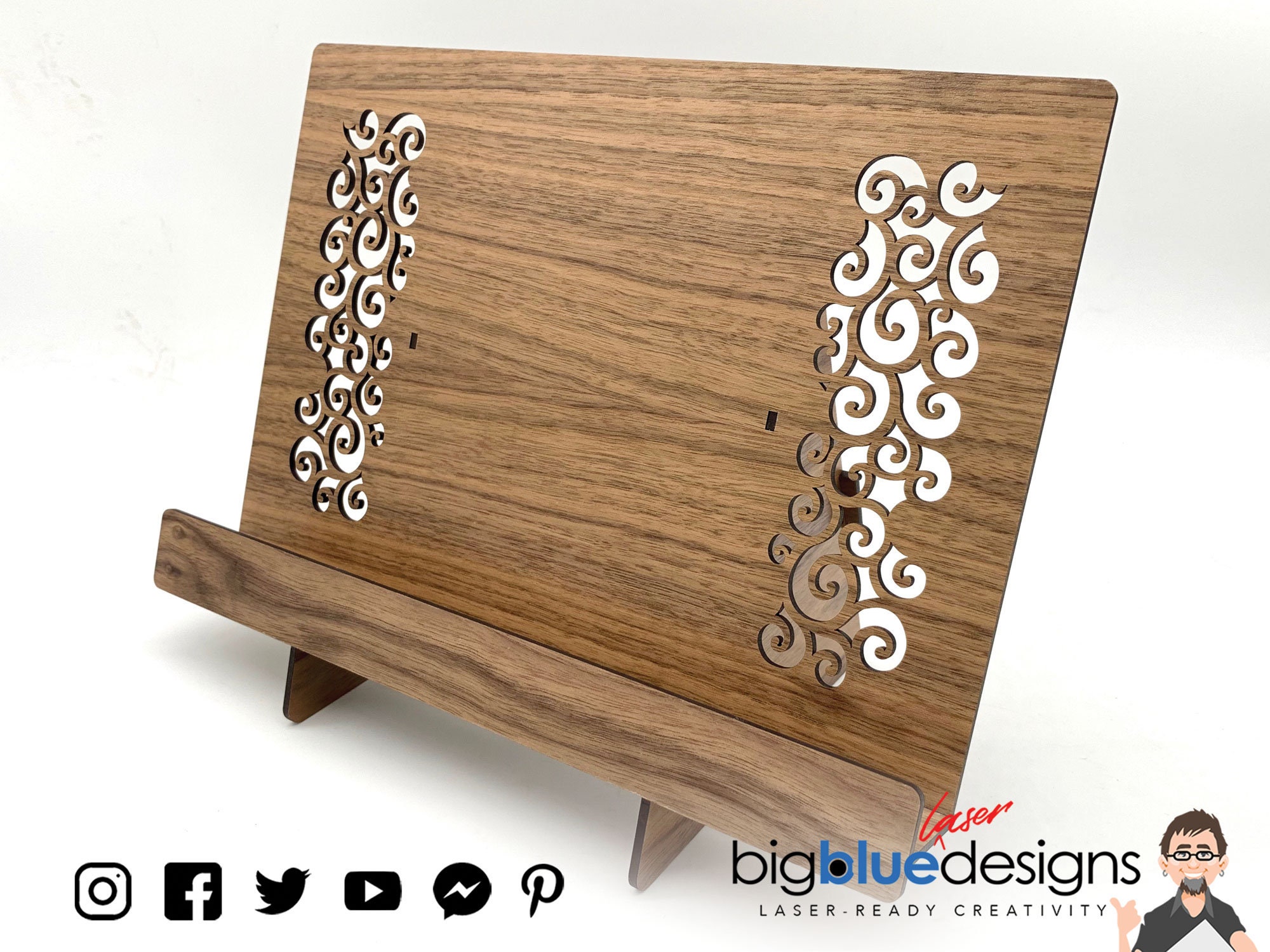 Book or Ipad Stand Svgpdfepsdxf Laser Cut Files INSTANT - Etsy