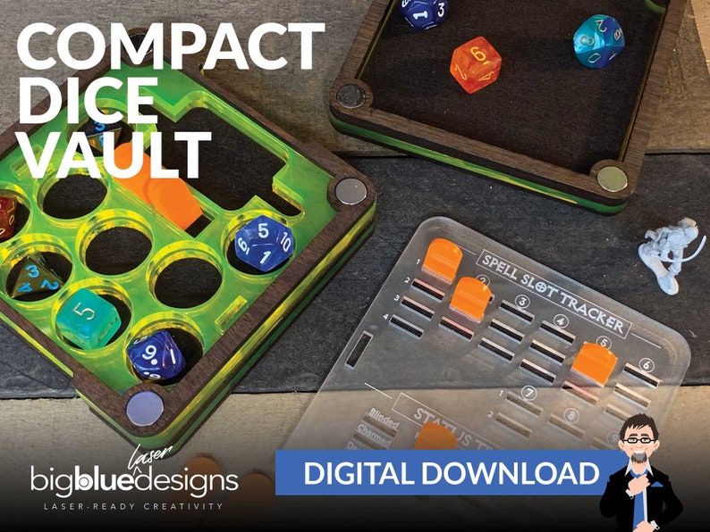 Compact Dice Vault for Role Playing + Tabletop Gaming - Ai, SVG, PDF ...