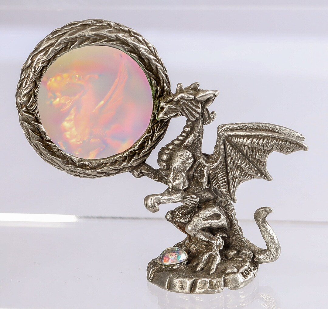 Collectible Pewter Dragon With Hologram. 1991 Yahke - Etsy