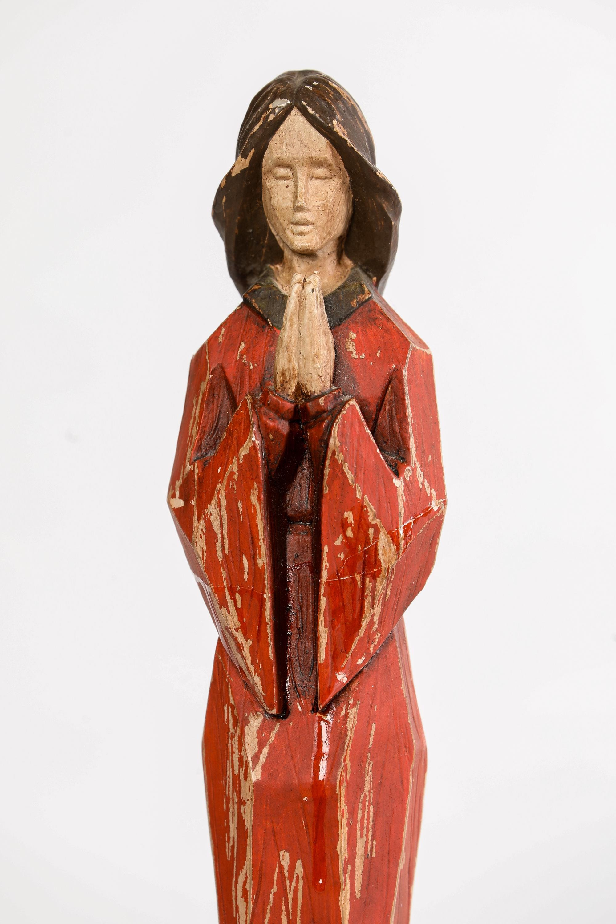 Vintage Praying Woman Statue - Etsy