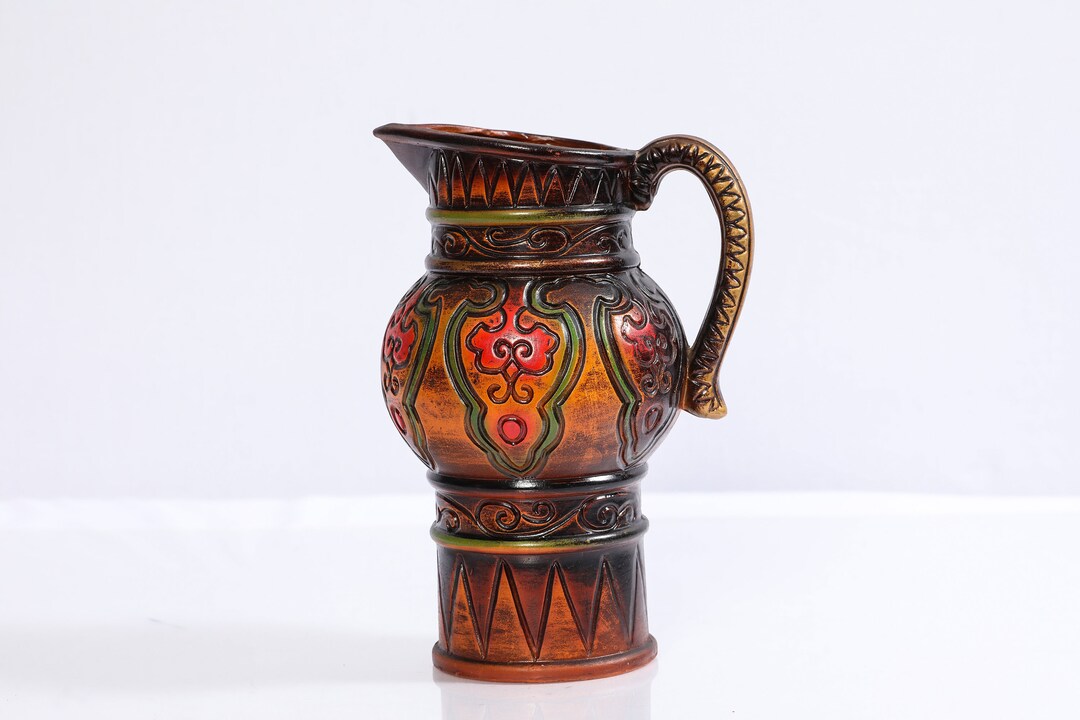 Vintage,unique Pitcher. Colorful and Eclectic! - Etsy