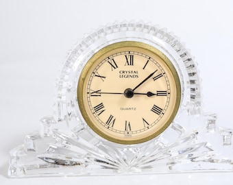 Vintage Crystal Legends by Godinger Crystal Quartz Desk Clock Made in ...