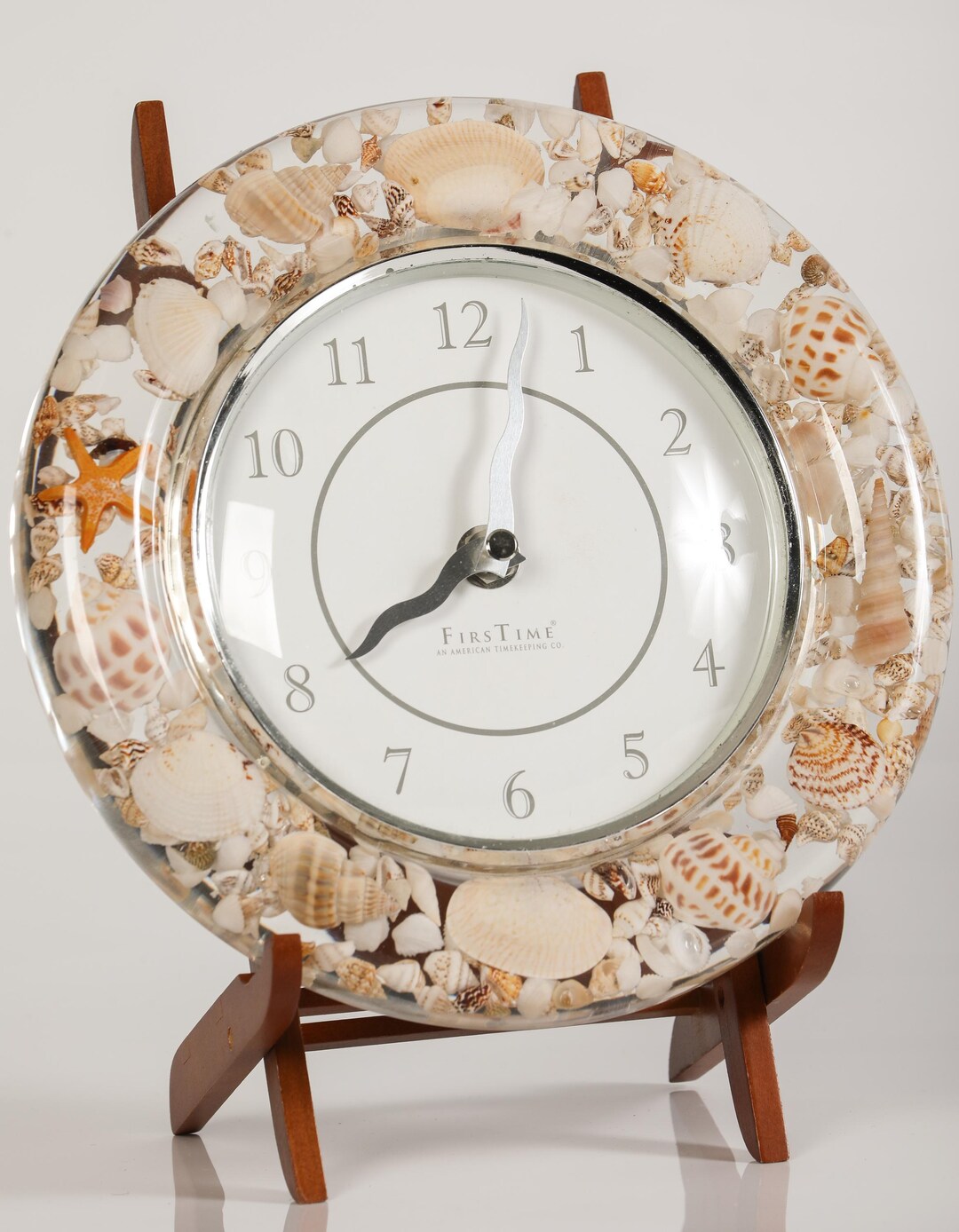 First Time Vintage Acrylic Shell Clock - Etsy