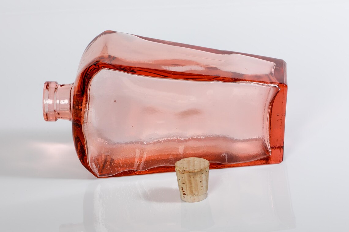Vintage Corked Glass Container - Etsy