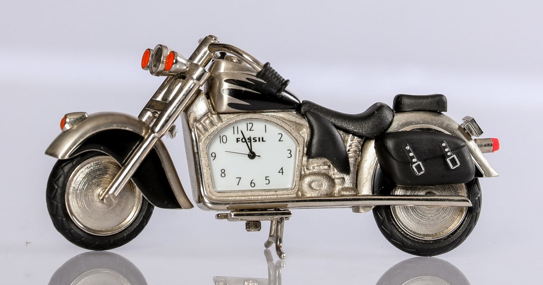 Vintage Fossil Motorcycle Clock.no Box. - Etsy