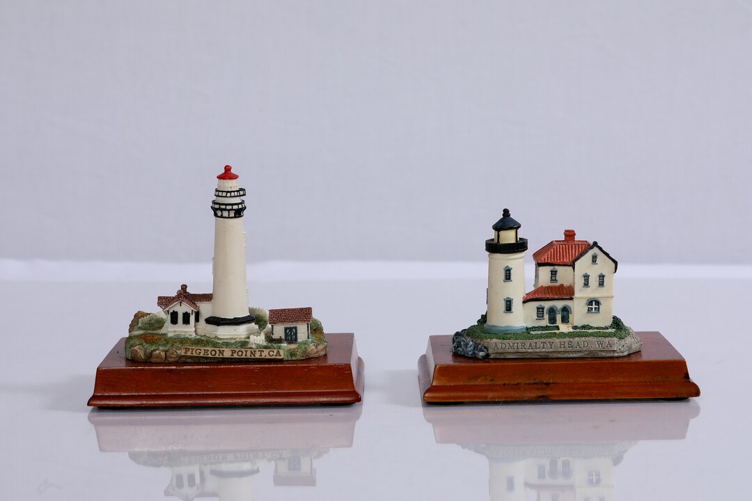 Set of Two Vintage Mini Lighthouse Statues - Etsy