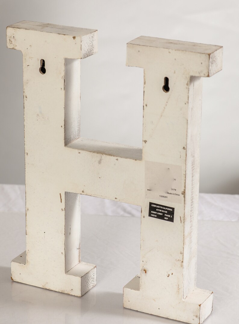 Decorative h Display for Wall or Table Top.whitewash - Etsy