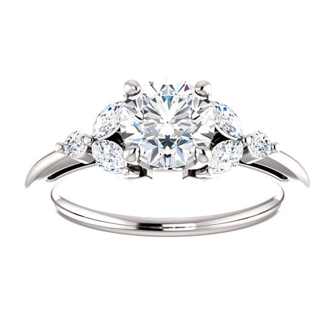 Trillium Harro Gem Moissanite Engagement Ring Platinum, Trillian Harro ...