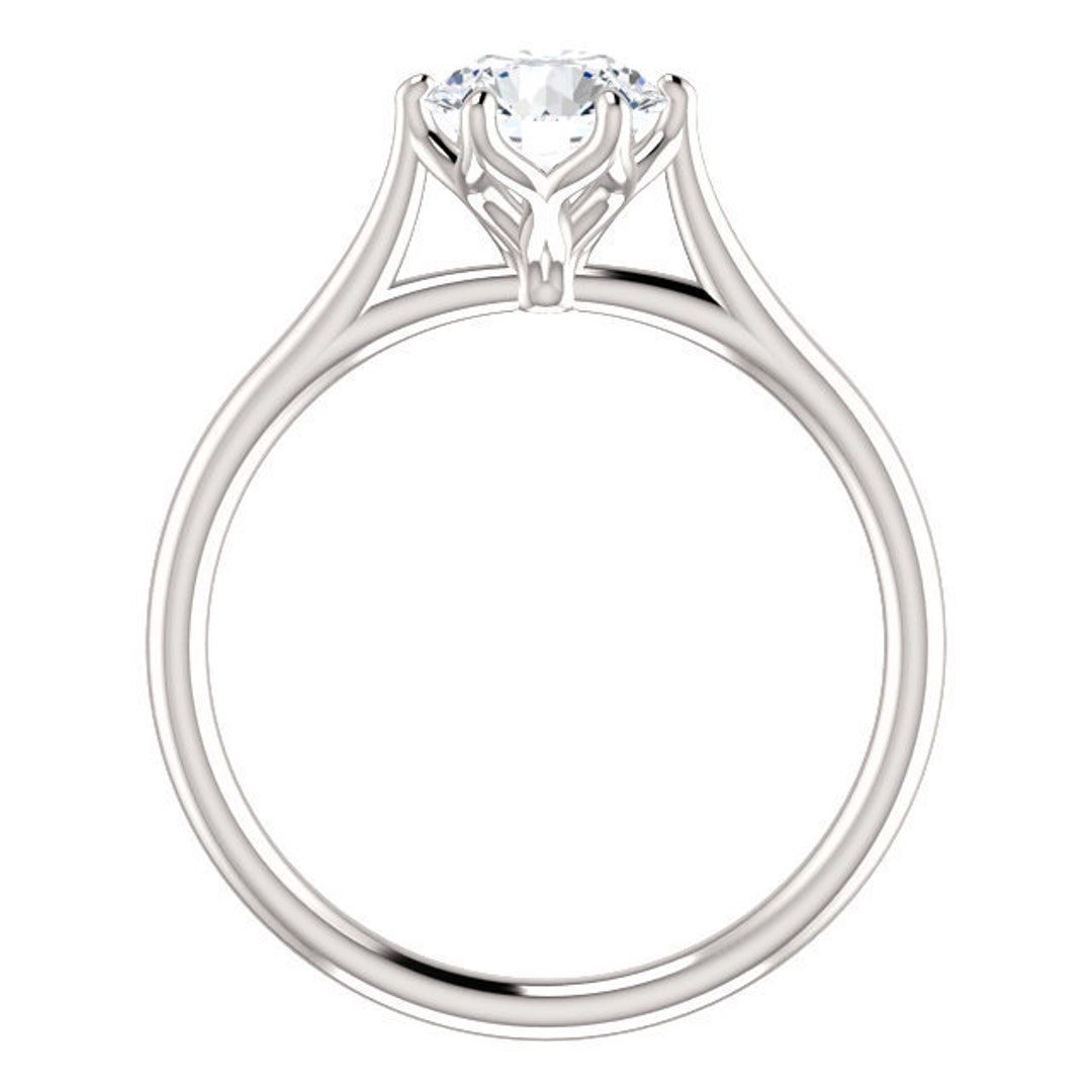 Lotus Harro Moissanite Engagement Ring 14k White Gold, Solitaire Six ...