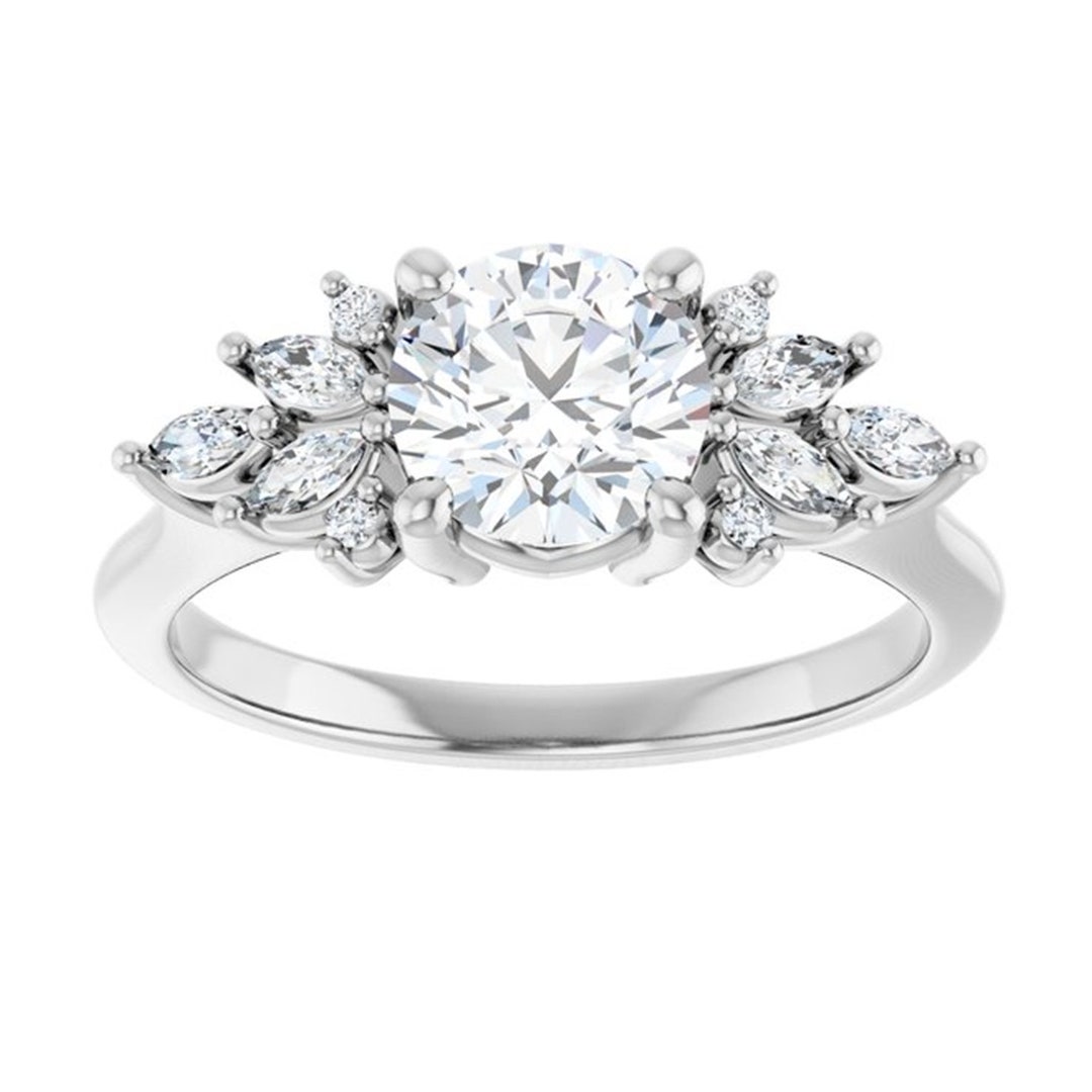 Angel Wing Lab Diamond Engagement Ring Platinum, Trillium Lab Grown ...