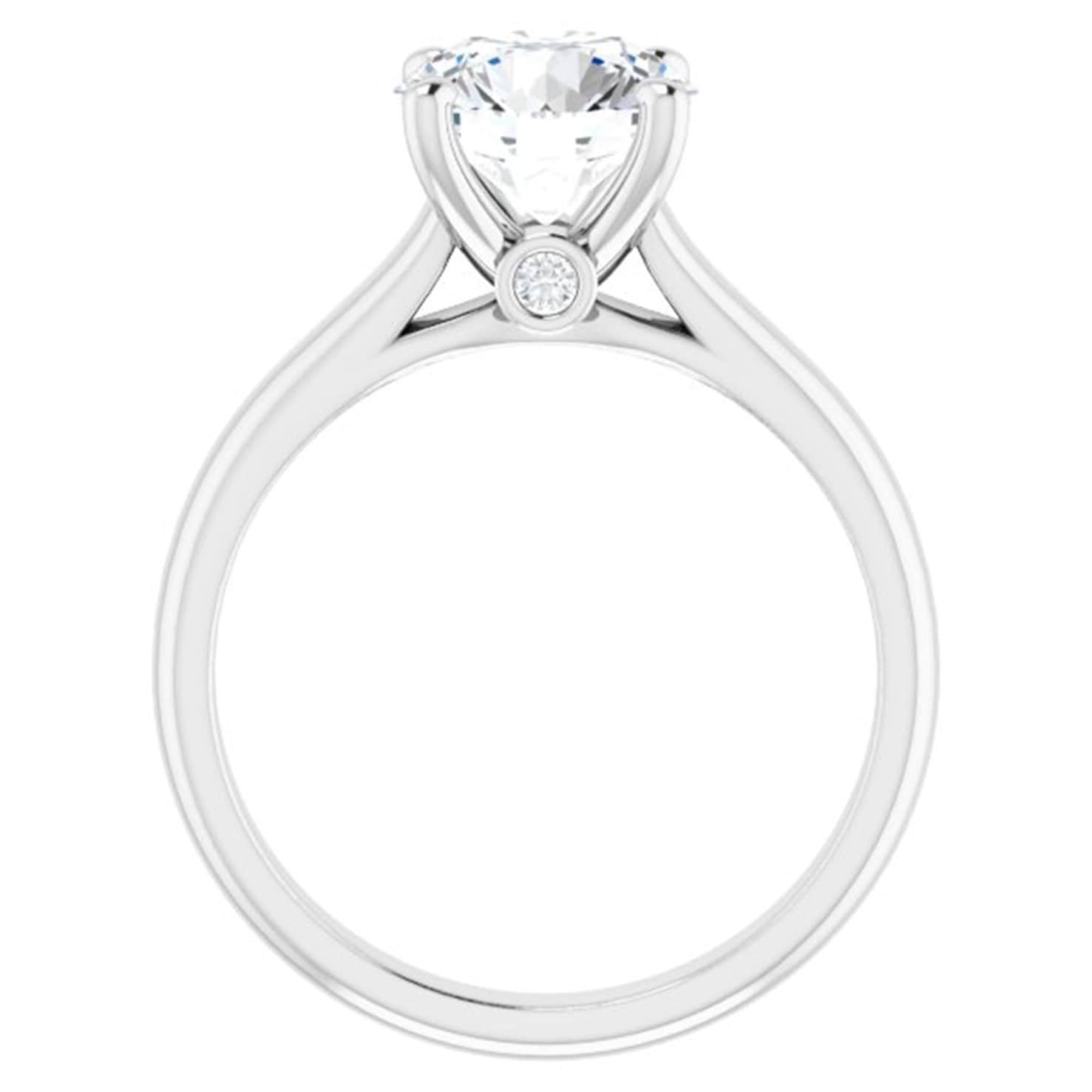 2 Ct Solitaire Charles Colvard Round Moissanite Engagement Ring 14k ...