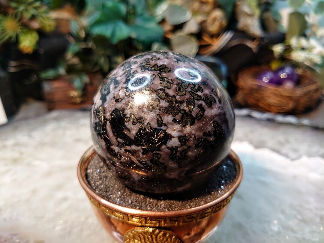 2 3/4 Merlinite/indigo Gabbro Sphere From Madagascar for Crystal ...