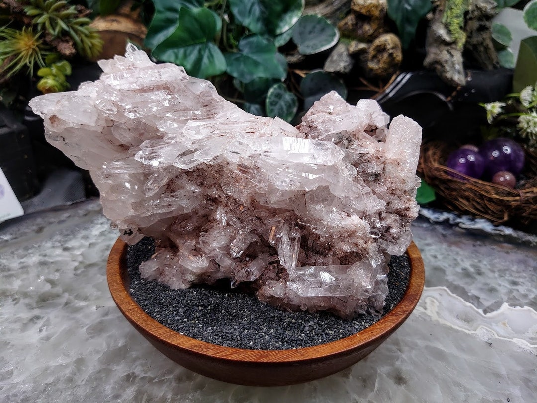Large Colombian Pink Quartz Cluster / 1,118g / Lithium / for Crystal ...