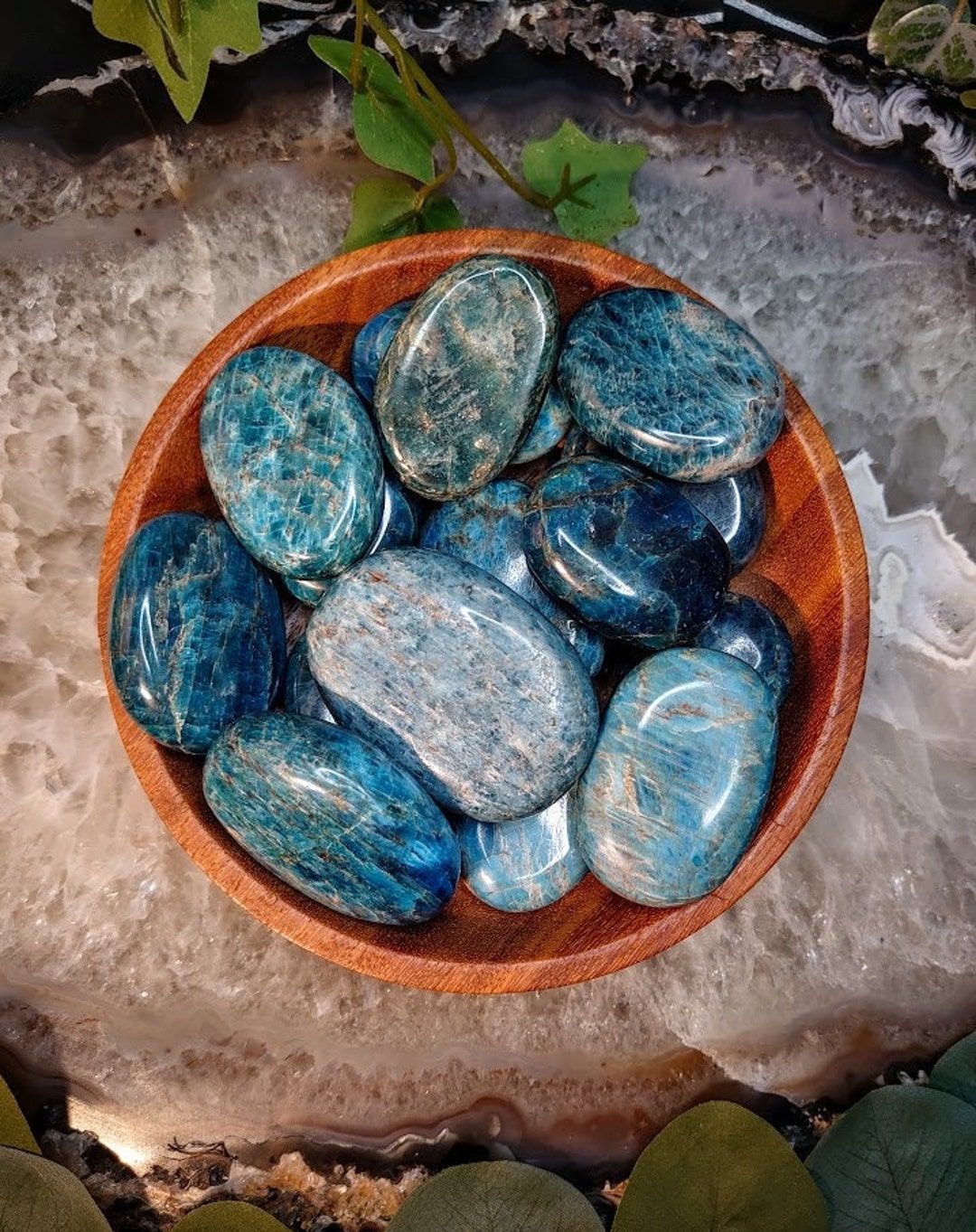 Blue Apatite Palm Stones From Madagascar/ Blue Apatite Gemstone/ for ...
