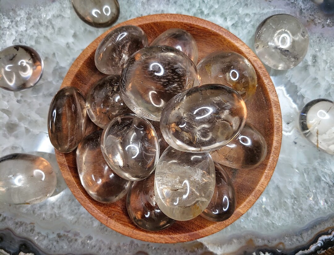 Smoky Quartz Palm Stones From Brazil for Crystal Healing / Reiki ...