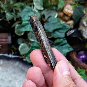3" Glossy Black Aegirine Crystal Rod From Malawi, Africa for Crystal Healing / 17.74g / Home and ...