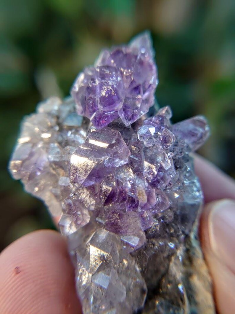 Amethyst Cluster on Matrix From Karur, India for Meditation / 32.85g ...