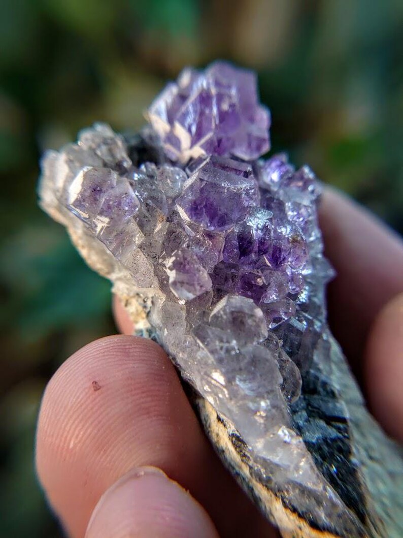 Amethyst Cluster on Matrix From Karur, India for Meditation / 32.85g ...