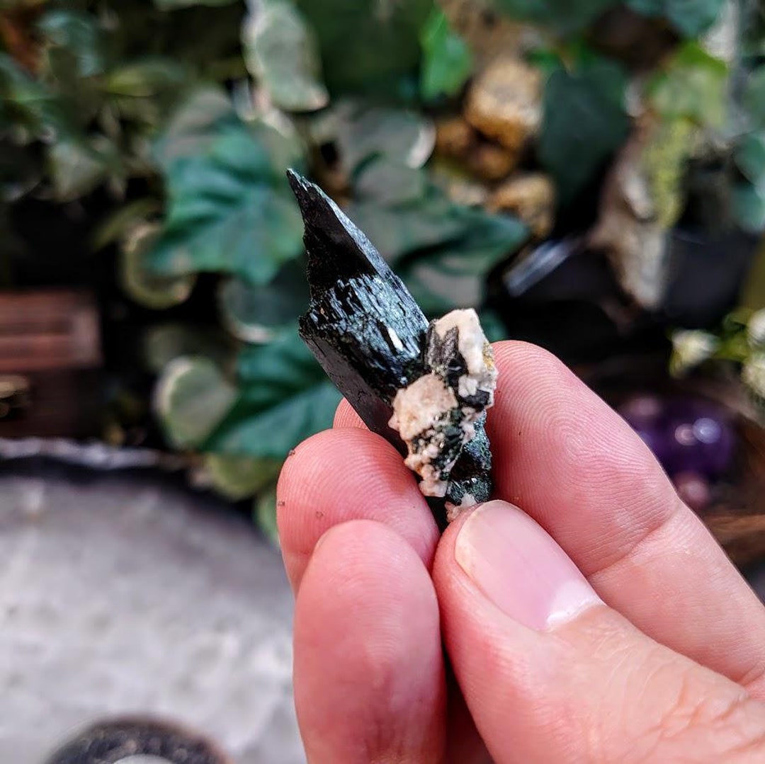 2" Glossy Black Aegirine Crystal Rod From Malawi, Africa for Crystal ...