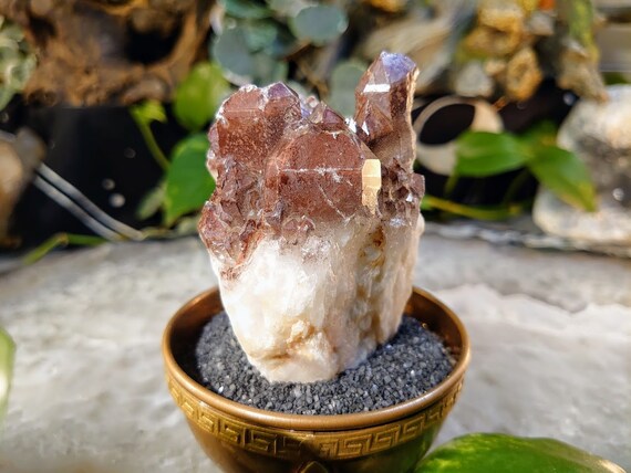 234g Blood Red Hematoid Quartz Cluster With Dark Phantoms From - Etsy