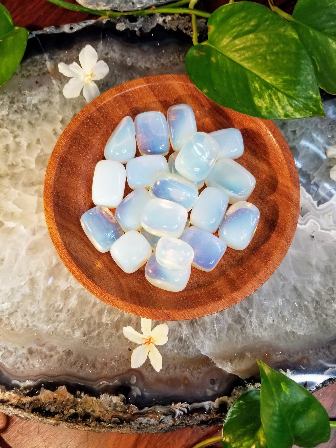 Opalite Tumbled Stones/ Man-made Opalite Glass/ for Crystal Healing ...